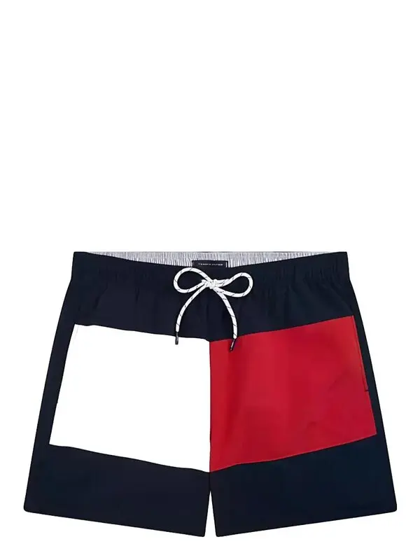 Tommy Hilfiger Colour-block Drawstring Swim Shorts - Blue