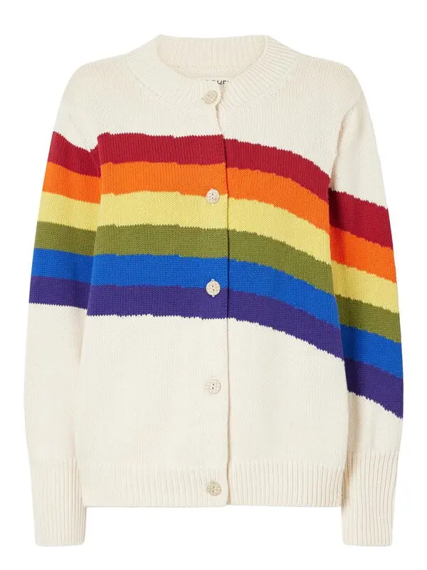 Alix Of Bohemia Sammi Prism Intarsia-knit Organic Cotton Cardigan - Multi