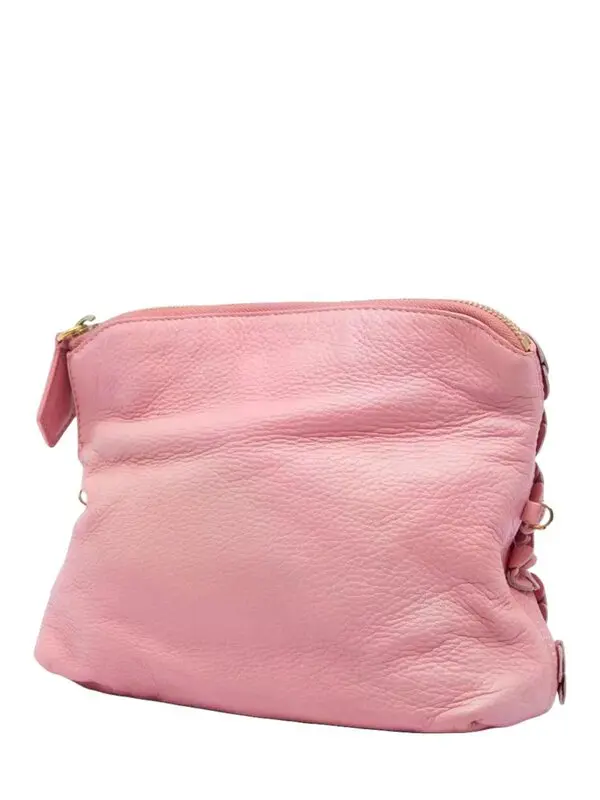 Burberry 2000-2017 Prorsum Leather The Petal Fold Over Crossbody Bag - Pink