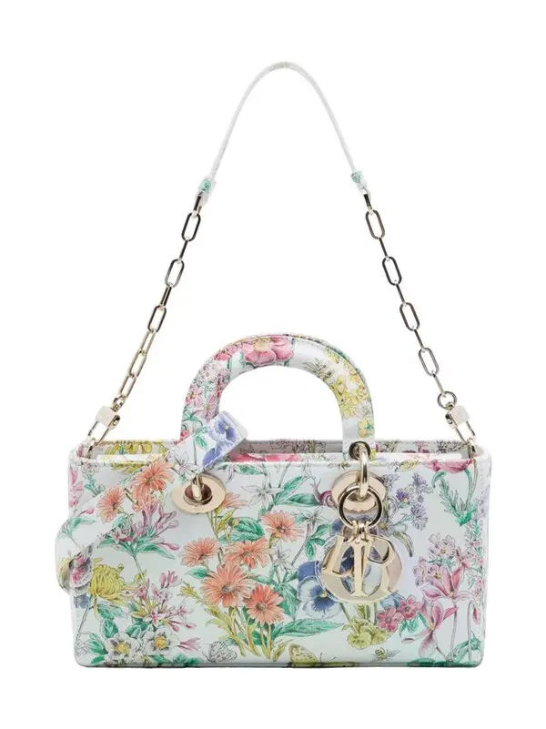 Dior 2025 Medium Calfskin Astral Flowers Lady D Joy Satchel - Multicolour