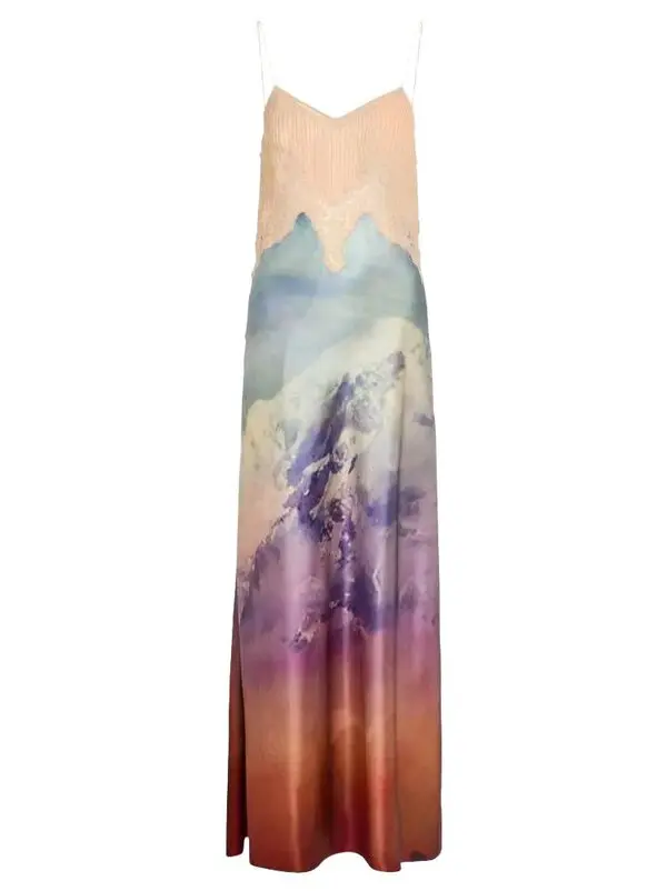 Gabriela Hearst X Paul Smith Adolphine Mountain-print Maxi Dress - Neutrals