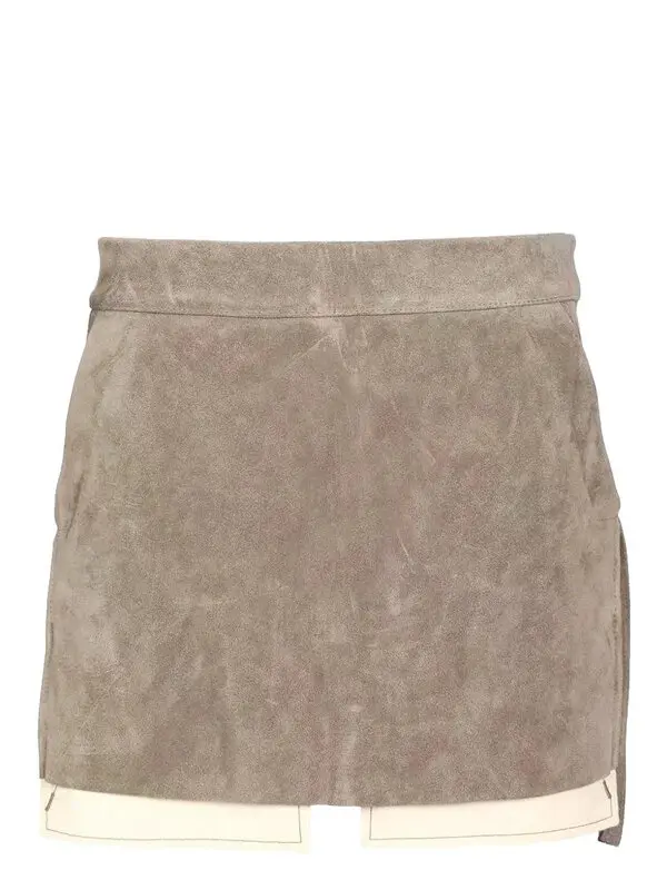 Rick Owens Fog Straight Mini Skirt - Grey