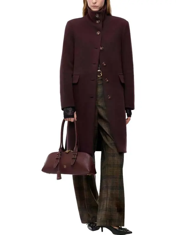 Pinko Belted Button-down Coat - Brown
