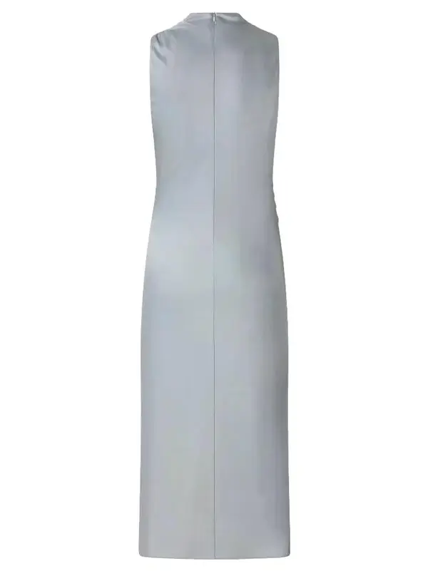 Pinko Midi Sheath Dress With Draped Neck - Blue