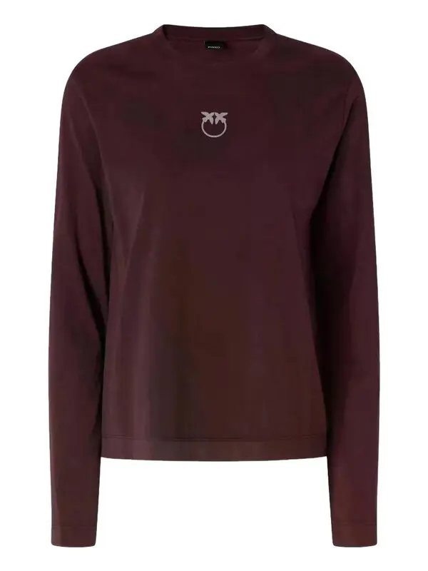 Pinko Long-sleeve T-shirt With Love Birds Plaque - Red