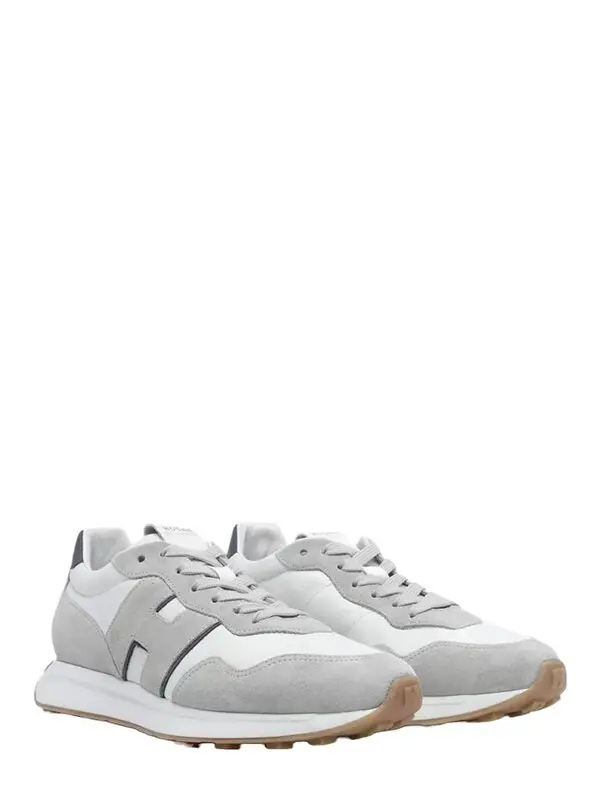 Hogan H601 Logo-patch Leather Sneakers - Grey