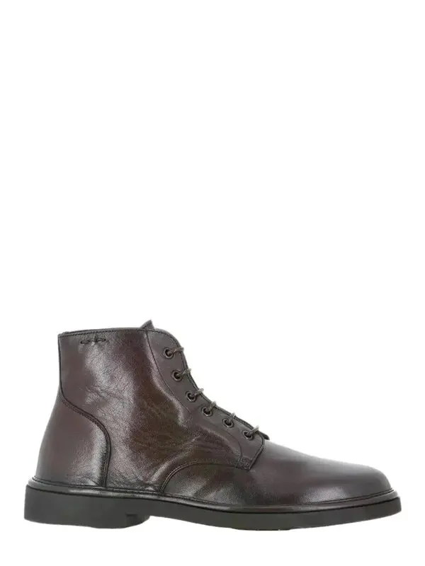 ALEXANDER HOTTO Lace-up Leather Ankle Boots - Brown