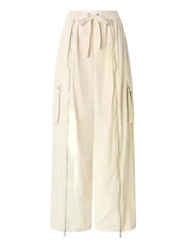 Pinko Palazzo Trousers With Zip And Cargo Pockets - Neutrals