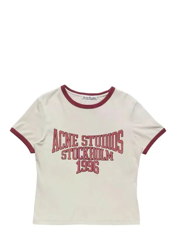 Acne Studios Logo-print Ringer T-shirt - Neutrals