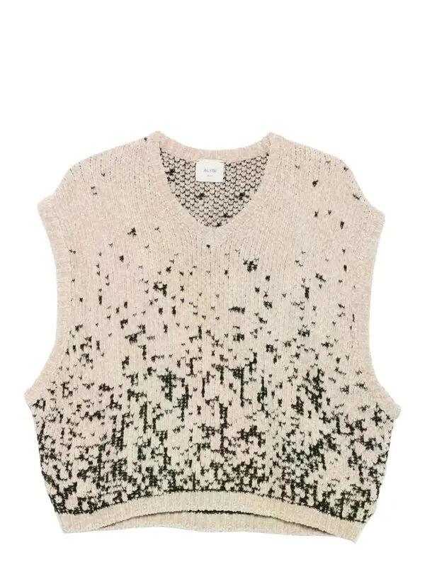 ALYSI Intarsia-knit Sleeveless Vest - Neutrals