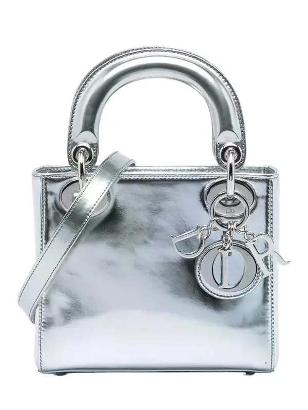 Dior 2013 Mini Metallic Patent Lady Satchel - Silver