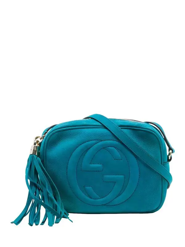 Gucci 2016-2026 Nubuck Soho Disco Crossbody Bag - Blue