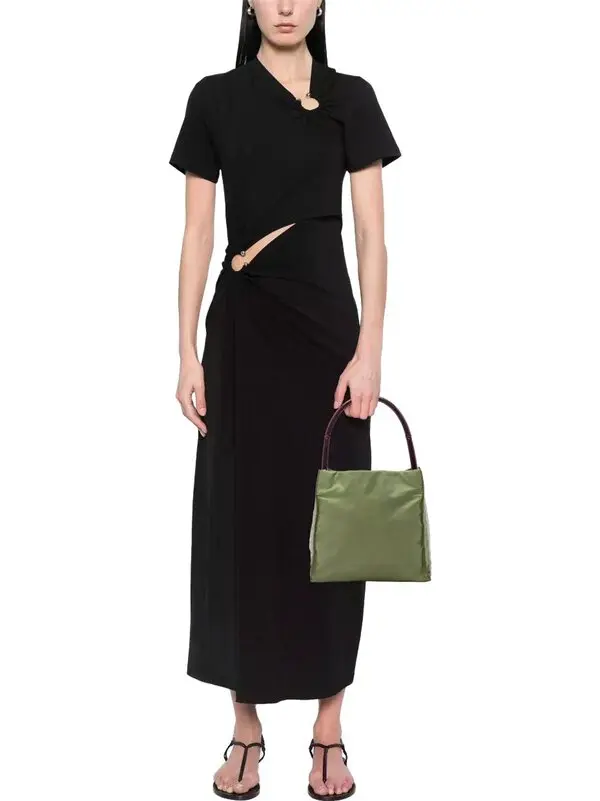 Prada 2000-2013 Tessuto Enamel Top Handle Bag Handbag - Green