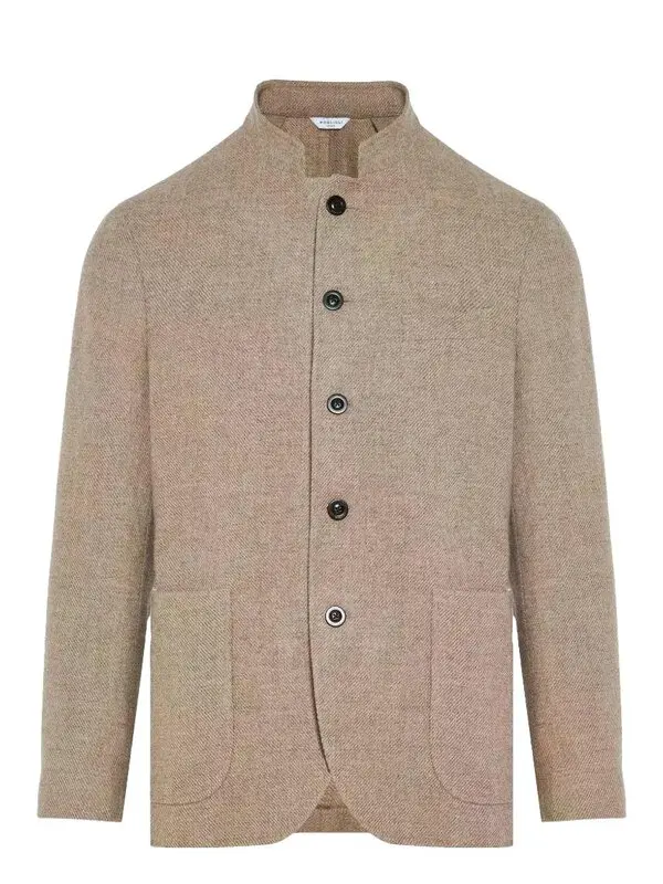 Boglioli Mandarin-collar Button-up Jacket - Neutrals