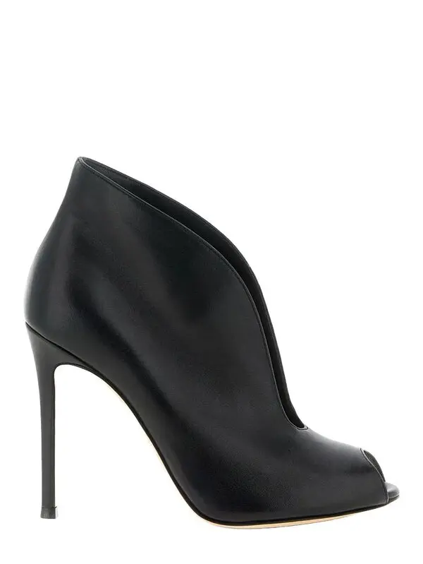 GIANVITO ROSSI Vamp Peep-toe Heeled Pumps - Black