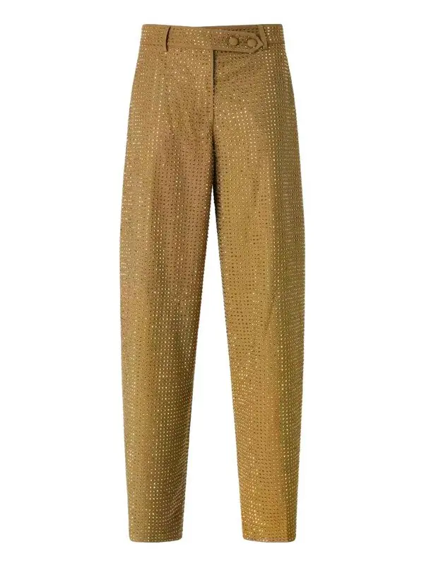 Pinko Rhinestone-embellished Tailored Trousers - Neutrals