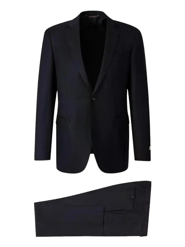 Canali Single-breasted Pinstripe-pattern Wool Suit - Blue
