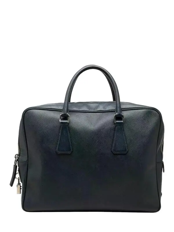 Prada 2010-2026 Saffiano Business Bag - Blue