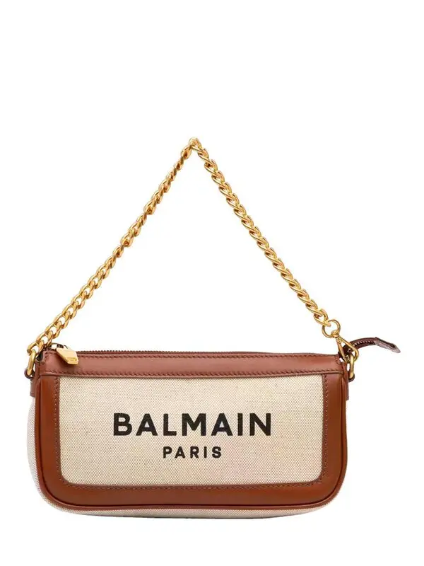 Balmain 2021-2026 Mini Canvas B Army Logo Satchel - Neutrals