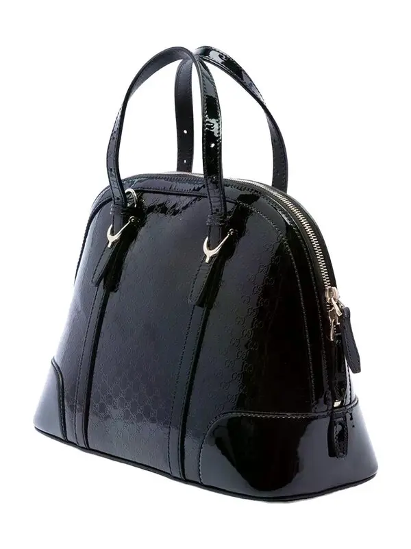 Gucci 2016-2026 Small Microguccissima Patent Nice Satchel - Black