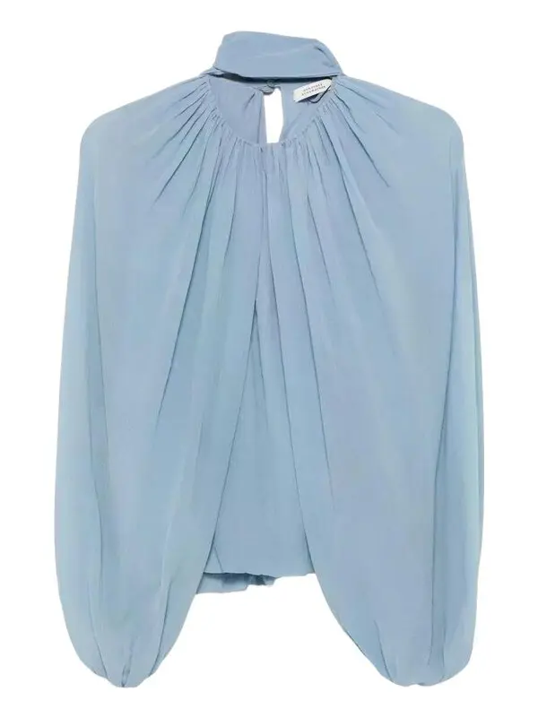 Dorothee Schumacher Pussy-bow Pleated Blouse - Blue