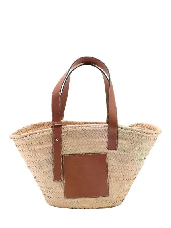 Loewe 2010-2026 Medium Raffia Basket Tote Bag - Neutrals
