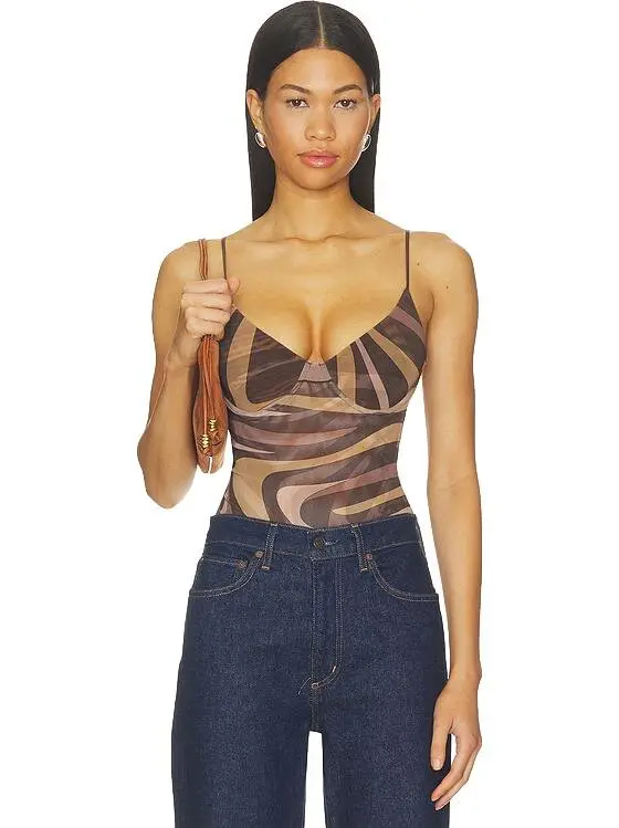 L'Agence Elowen Underwire Bodysuit In . Also - Brown
