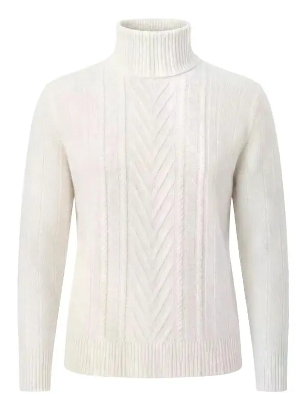 PAOLO PECORA Cable-knit Roll-neck Sweater - White
