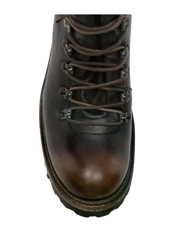 SHOTO Leather Boots - Brown
