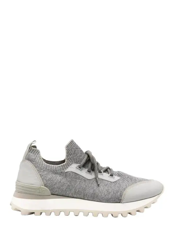 Eleventy Panelled Lace-up Sneakers - Grey