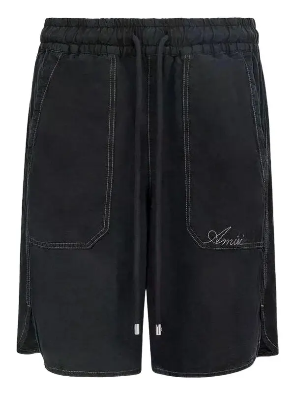 Amiri Script Logo Shorts - Black