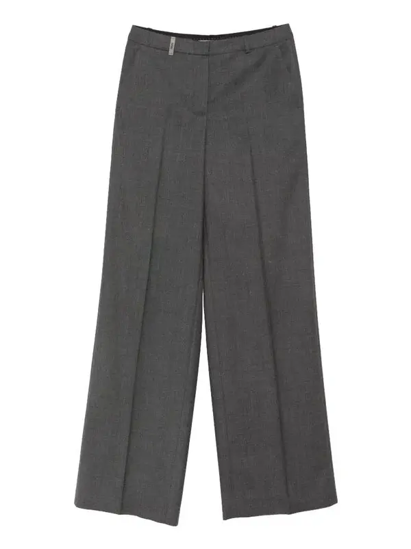 Peserico Pressed-crease Wool Trousers - Grey
