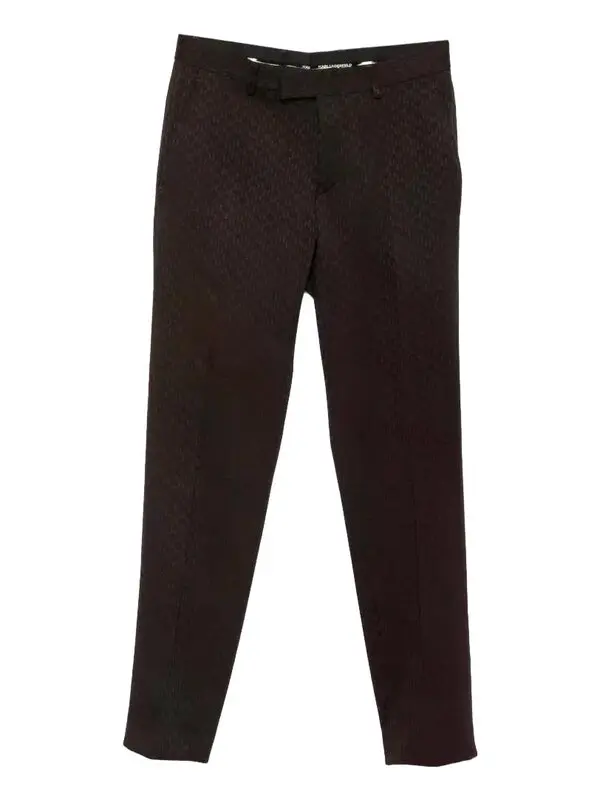 Karl Lagerfeld Road Monogram-pattern Tailored Trousers - Brown