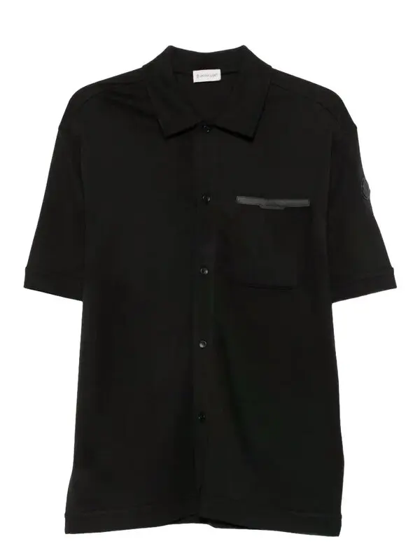 Moncler Logo-patch Chest-pocket Shirt - Black