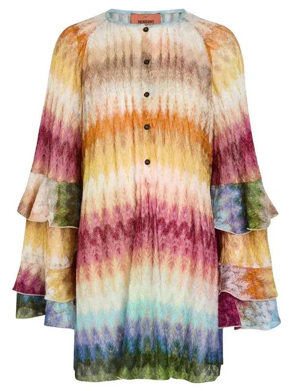 Missoni Ruffled Midi Dress - Neutrals