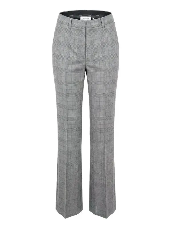 Sportmax Check-pattern Wool Trousers - Grey