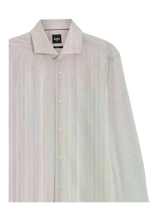 BOSS Striped Long-sleeve Shirt - White