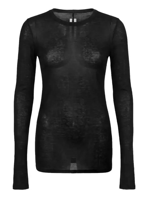 Rick Owens Rib Ls T-shirt - Black