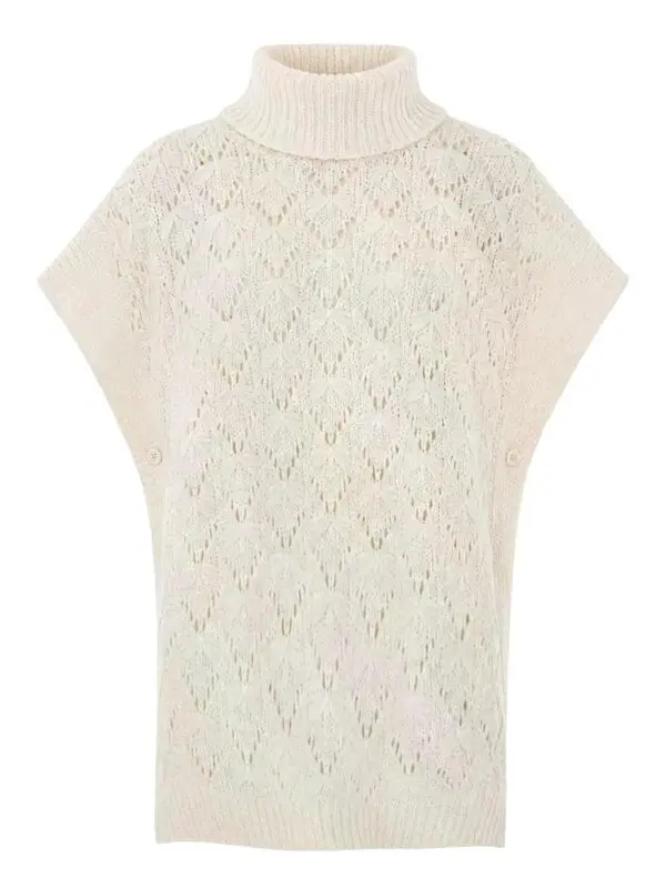 Fabiana Filippi Knitted Sleeveless Poncho - Neutrals