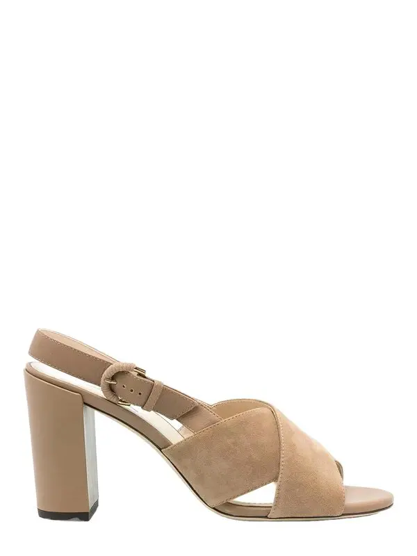 TOD'S Suede 100mm Slingback Sandals - Neutrals