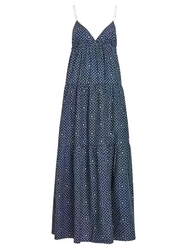 Matteau Geometric-print Midi Dress - Blue