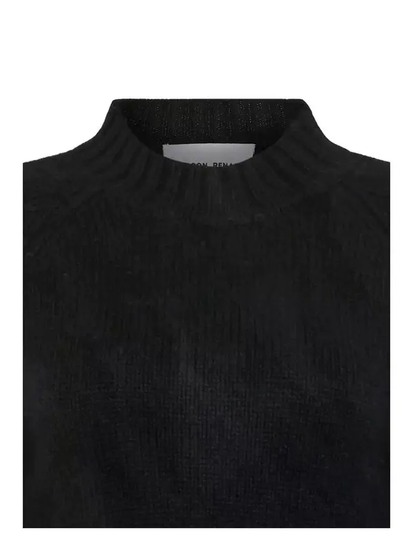 EMERSON RENALDI Ribbed-knit Raglan-sleeve Sweater - Black