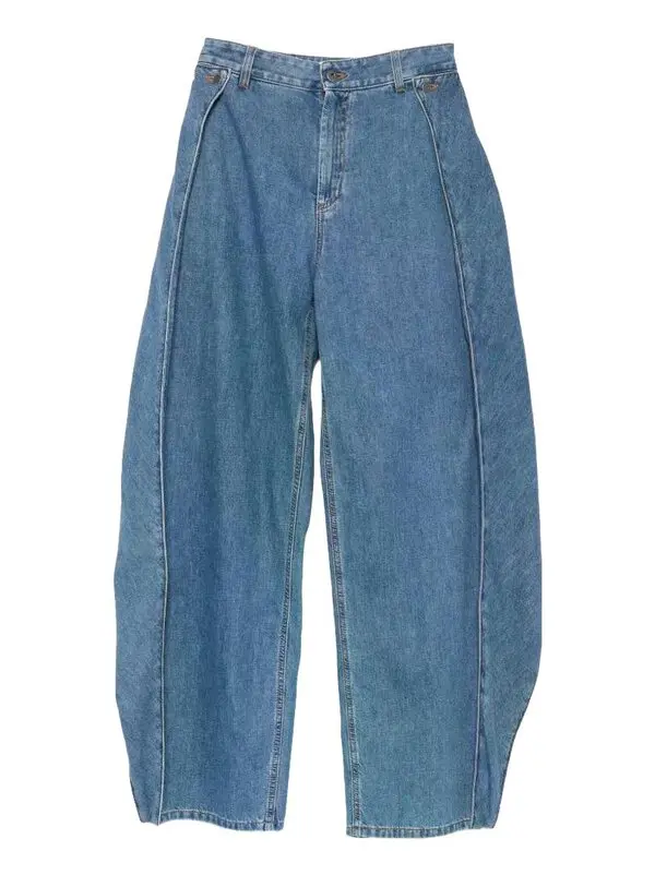 Loewe Contrast-trimmed Wide-leg Jeans - Blue