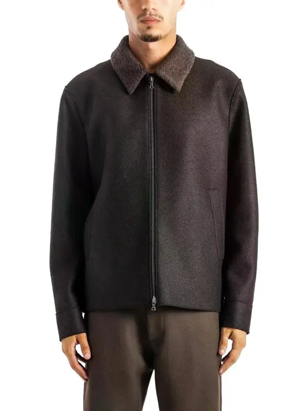 Harris Wharf London Golf Bouclé-collar Pressed-wool Jacket - Brown