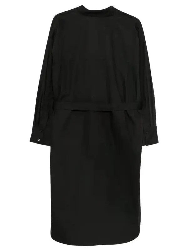 NUDE Belted Curved-hem Midi Dress - Black
