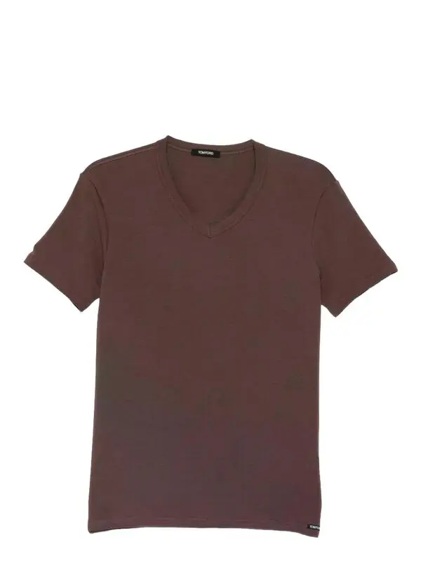 TOM FORD Logo-patch T-shirt - Brown
