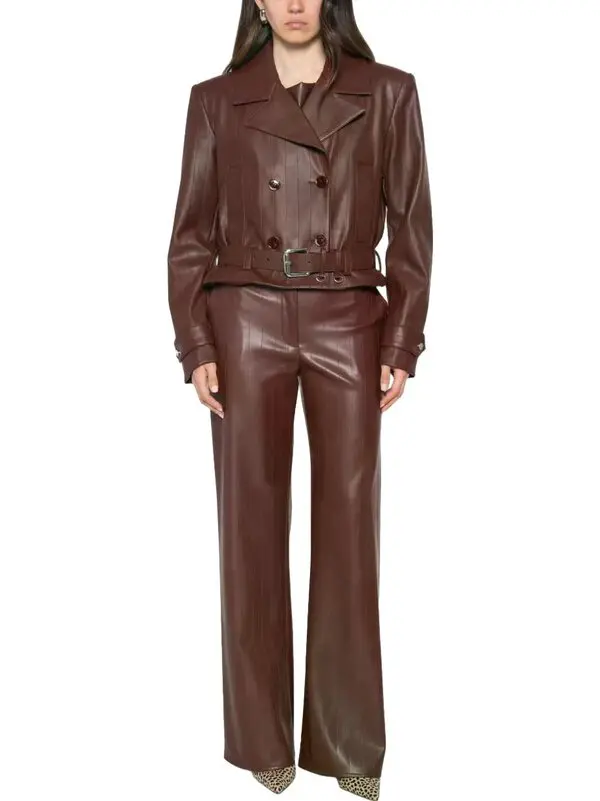 Patrizia Pepe Belted Double-breasted Jacket - Brown