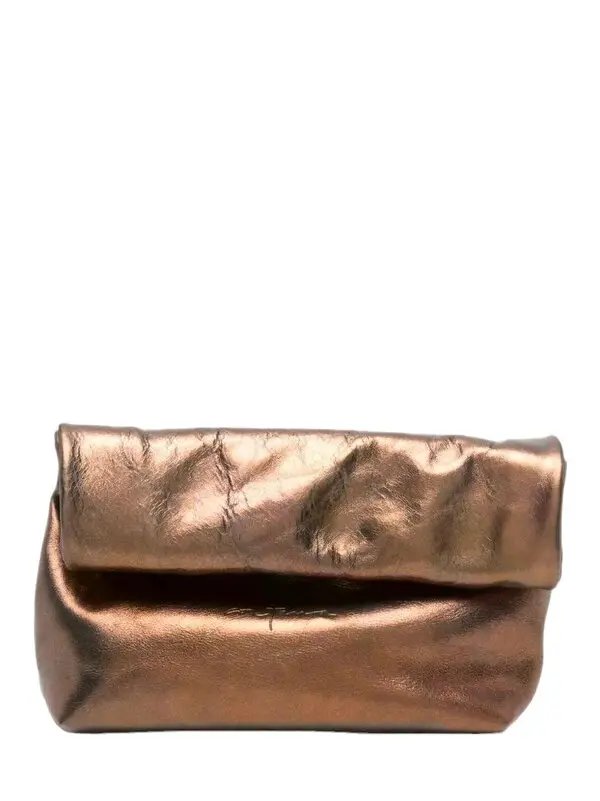 CORTANA Delhi Metallic-effect Clutch Bag - Brown