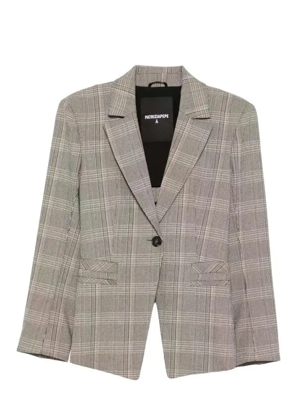 Patrizia Pepe Cut-out Plaid Blazer - Brown