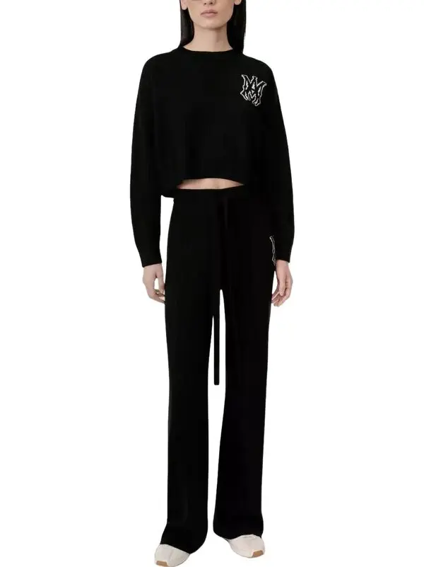 Amiri Logo Embroidered Merino Wool Sweater - Black